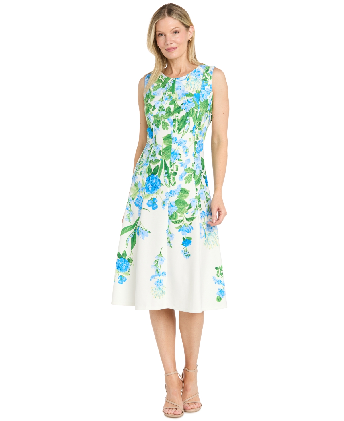 Click here for R & M Richards Womens Crewneck Midi Dress - Blue/M... prices