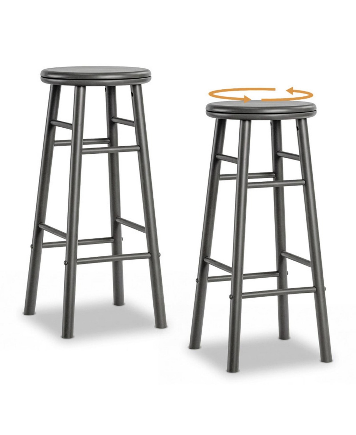 Click here for Sugift Set of 2 29 Inch Swivel Bar Stools with Foo... prices