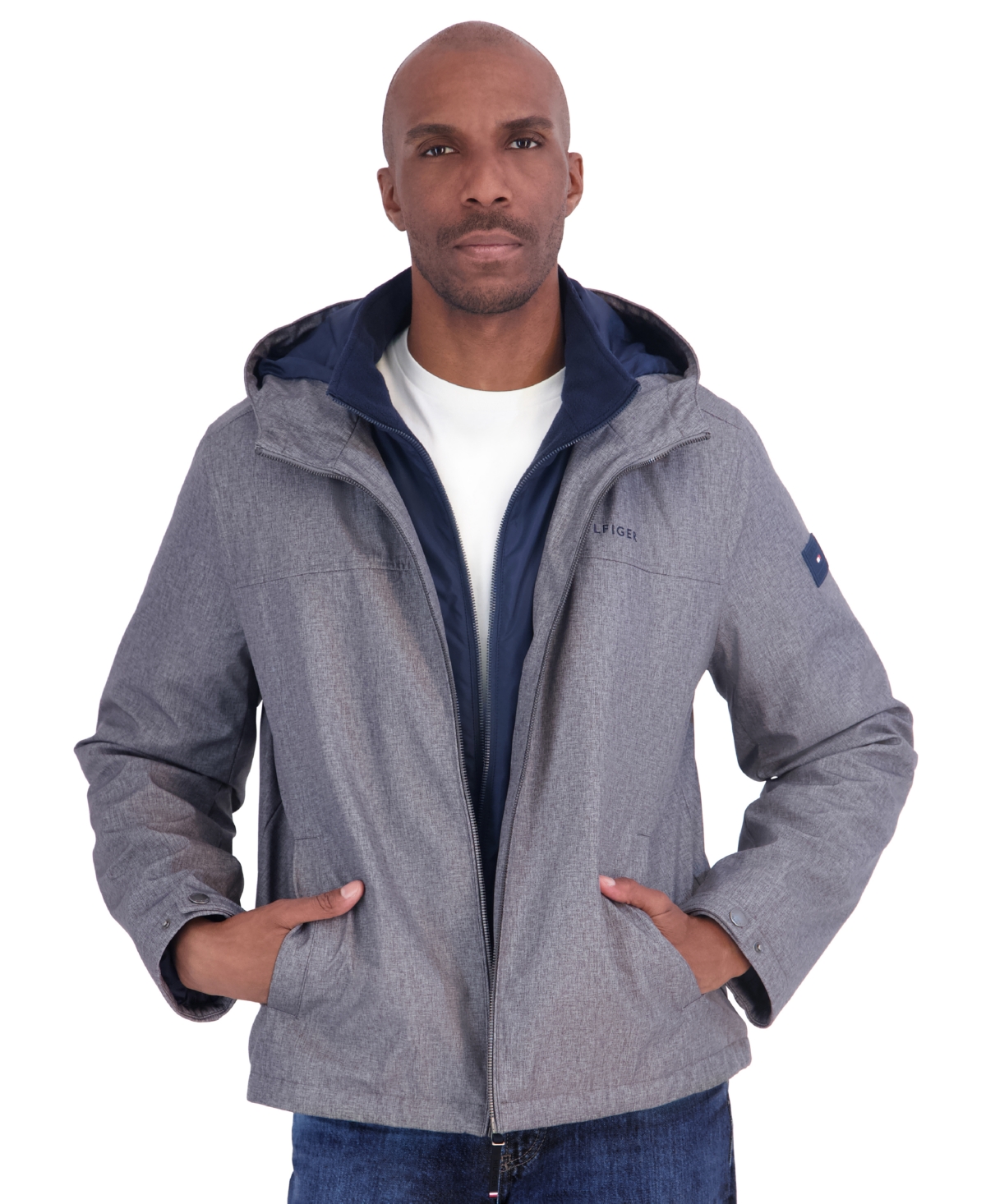 Click here for Tommy Hilfiger Mens Open Bottom Soft Shell Bib Jac... prices