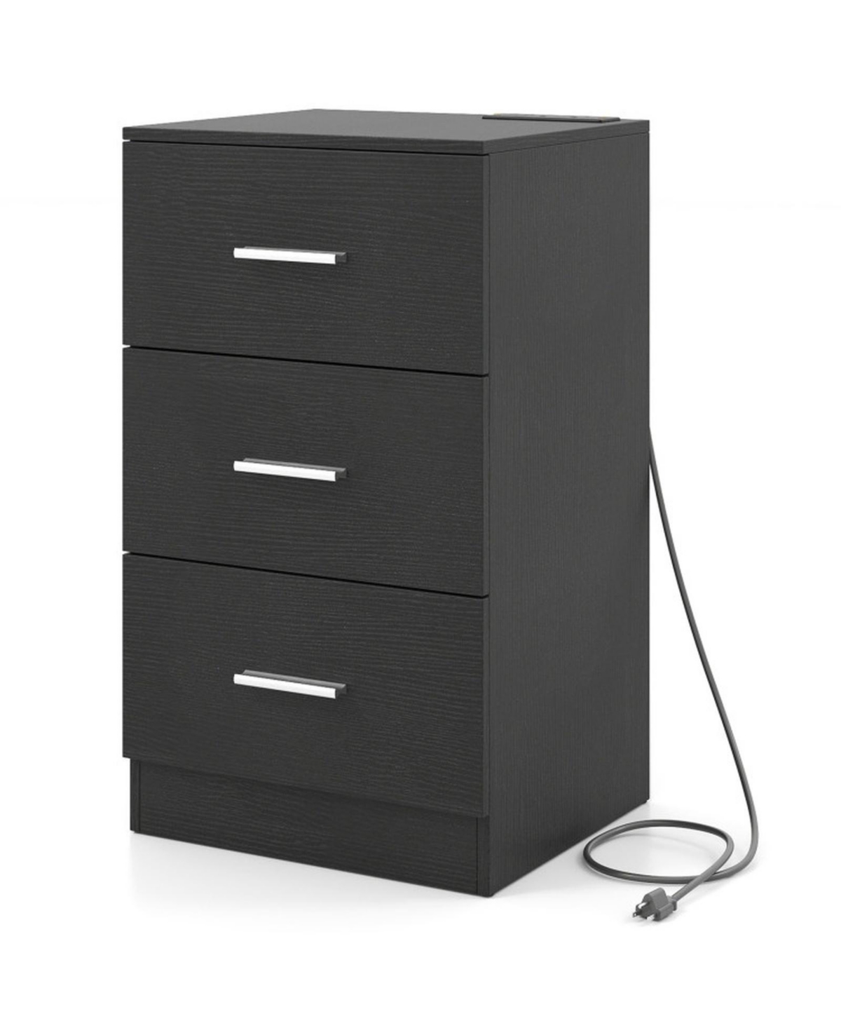 Click here for Sugift Nightstand with Charging Station 3-Drawer B... prices