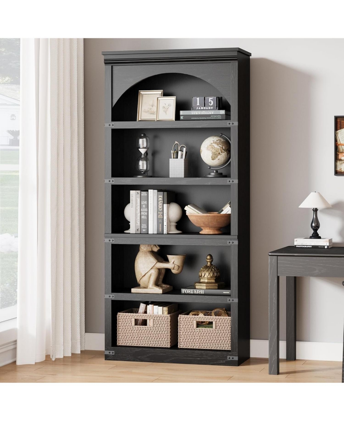 Click here for homfan 5-Tier Arched Bookcase â 68.7 Tall Wooden... prices