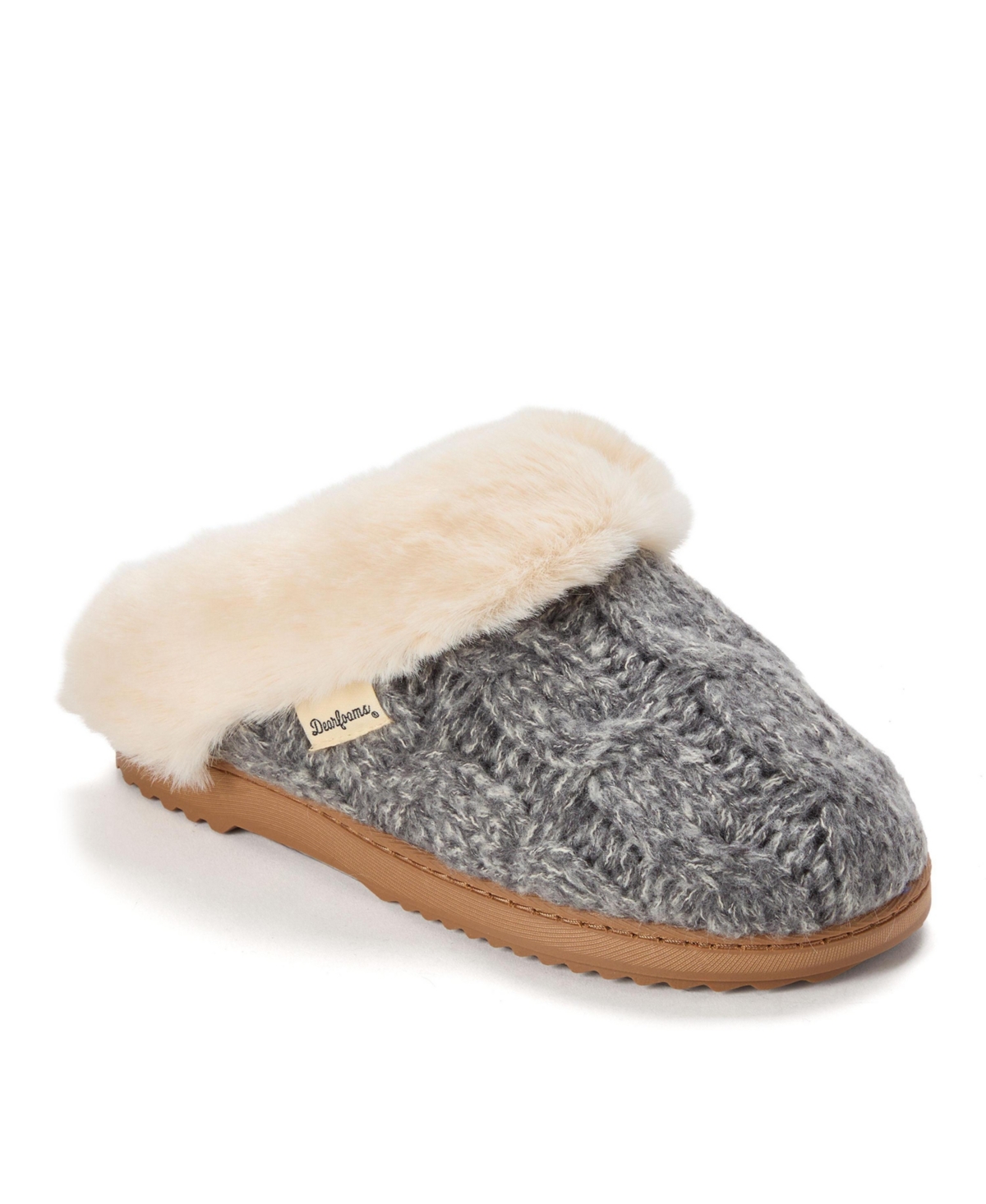 Click here for Dearfoams Womens Nicki Knit Scuff Cable Knit Slipp... prices