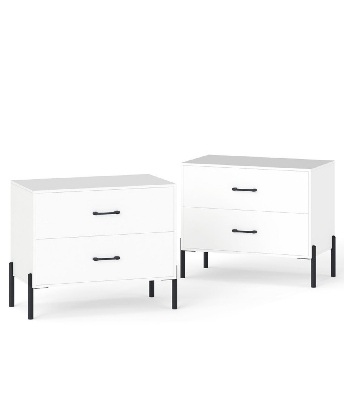 Click here for Sugift Set of 2 Modern Wooden Nightstands with 2 D... prices
