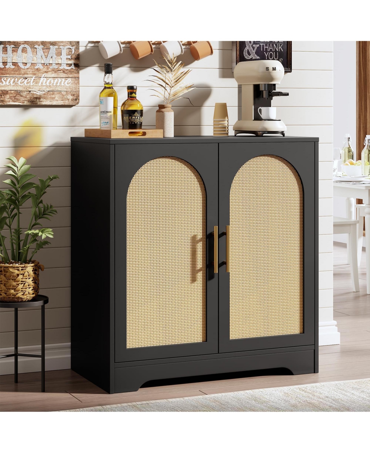 Click here for homfan Modern Rattan Sideboard  Wooden Console wit... prices
