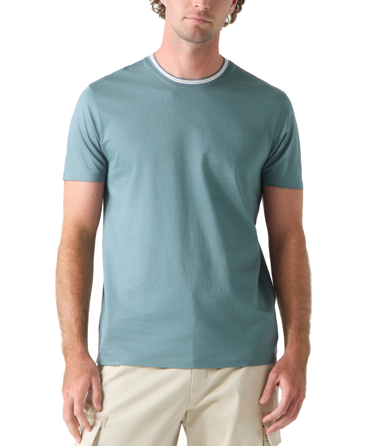 Click here for Guess Mens Skyler Knit Crewneck T-Shirt - Dusty Bl... prices