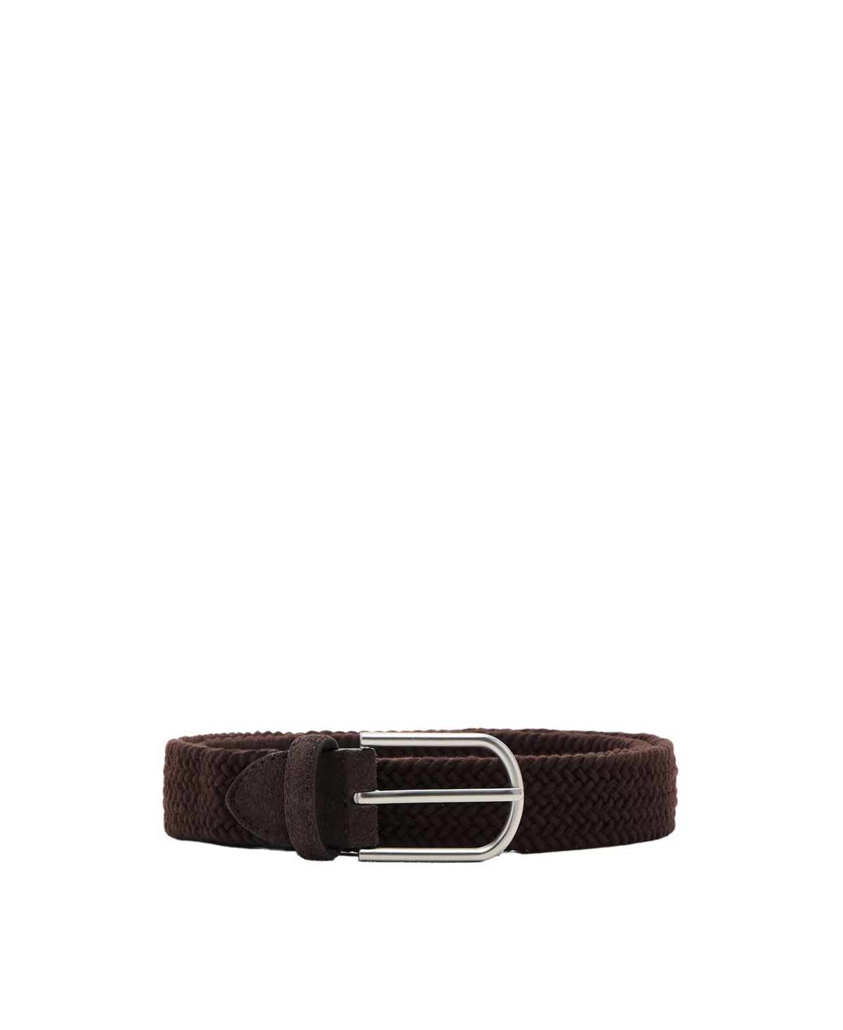 Click here for Mango Mens Braided Leather Belt - Brown prices