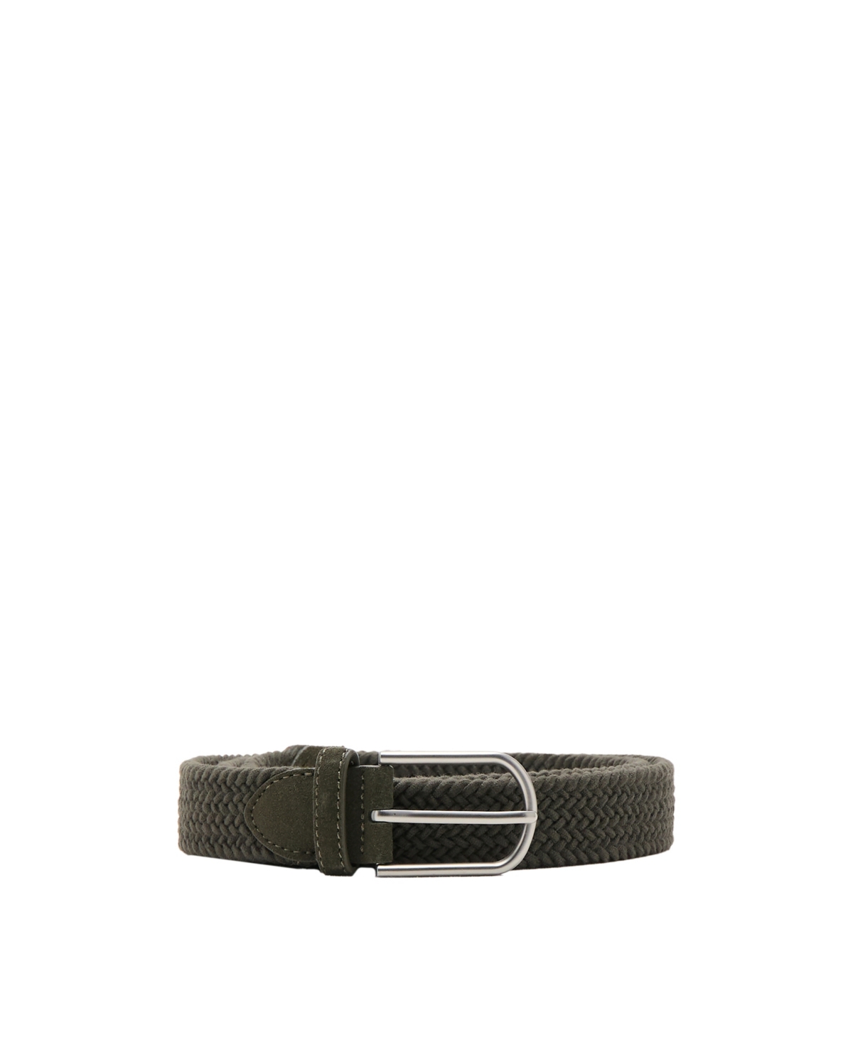 Click here for Mango Mens Braided Leather Belt - Khaki prices