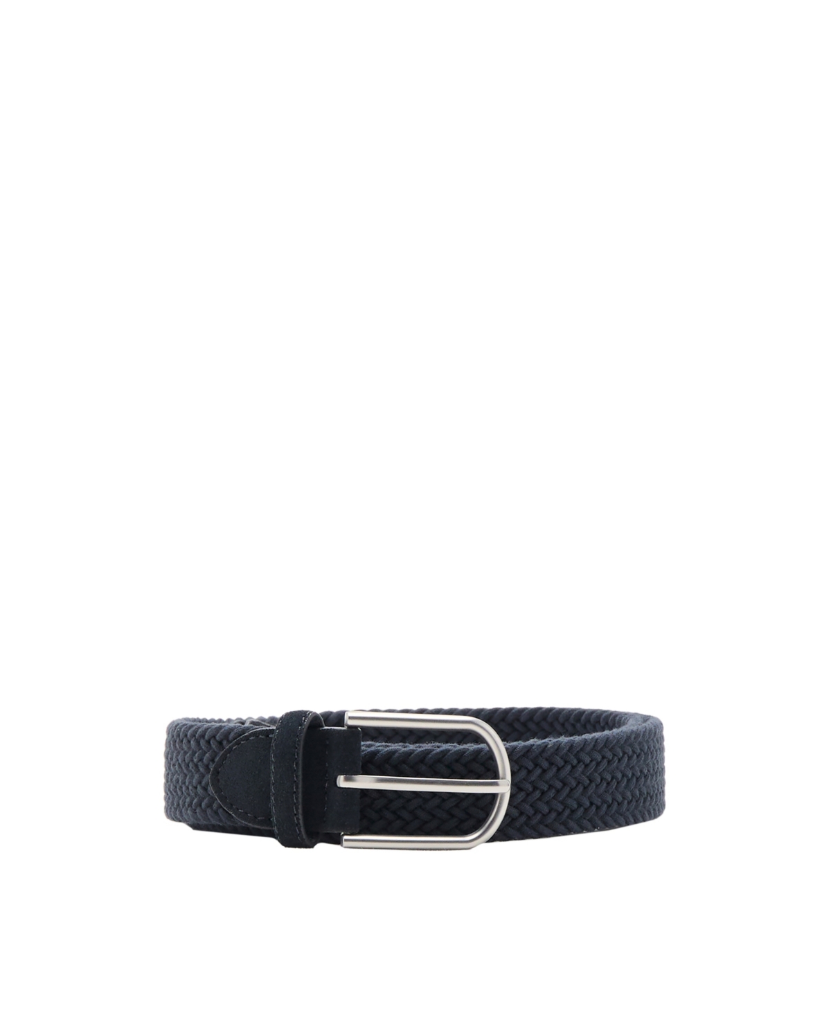 Click here for Mango Mens Braided Leather Belt - Navy prices