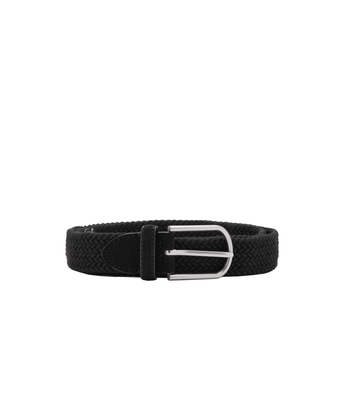 Click here for Mango Mens Braided Leather Belt - Black prices