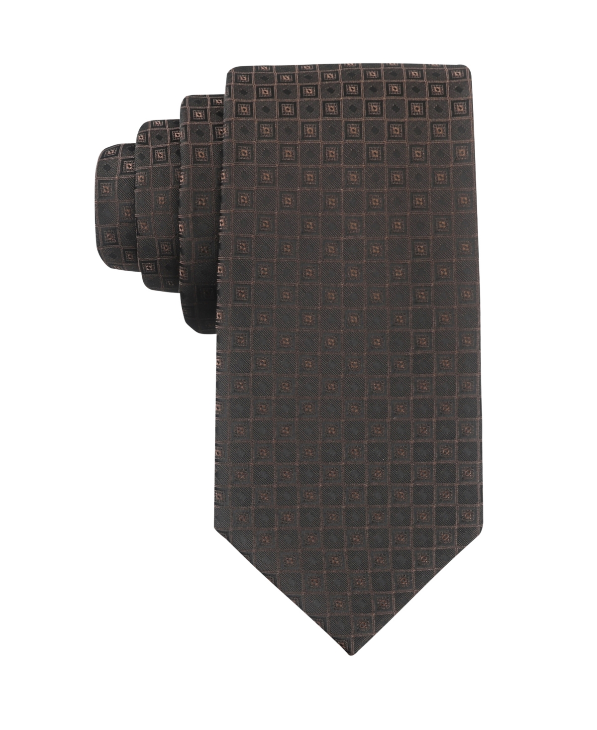 Click here for Calvin Klein Mens Foster Medallion Tie - Brown prices