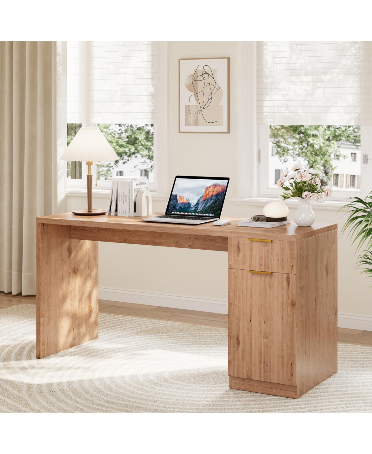 Click here for homfan 61 Farmhouse Executive Desk with Power and... prices