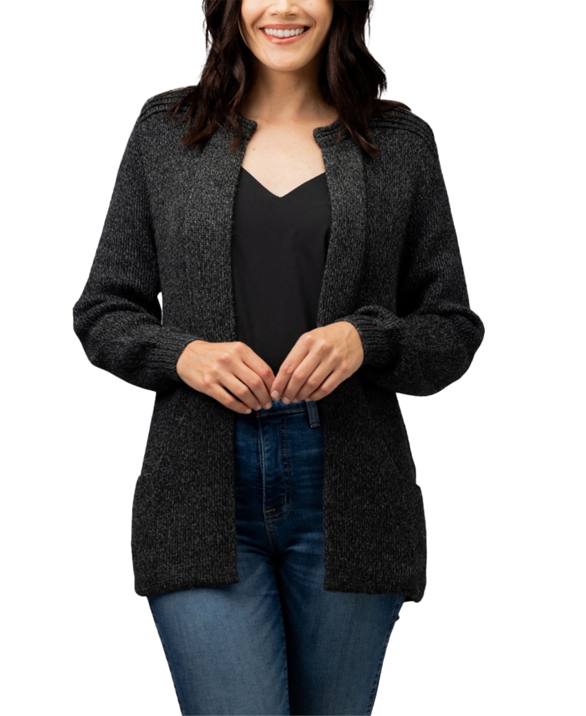 Click here for Simply Natural Linda Ebel Alpaca Sweater - Charcoa... prices