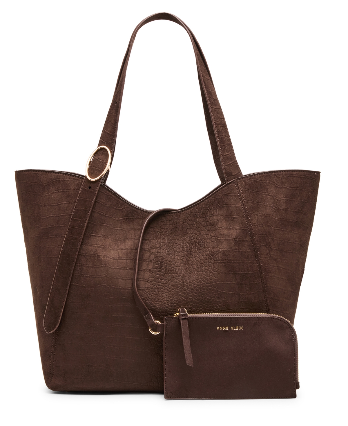 Click here for Anne Klein Faux Suede Croc Emboss Extra-Large Tote... prices