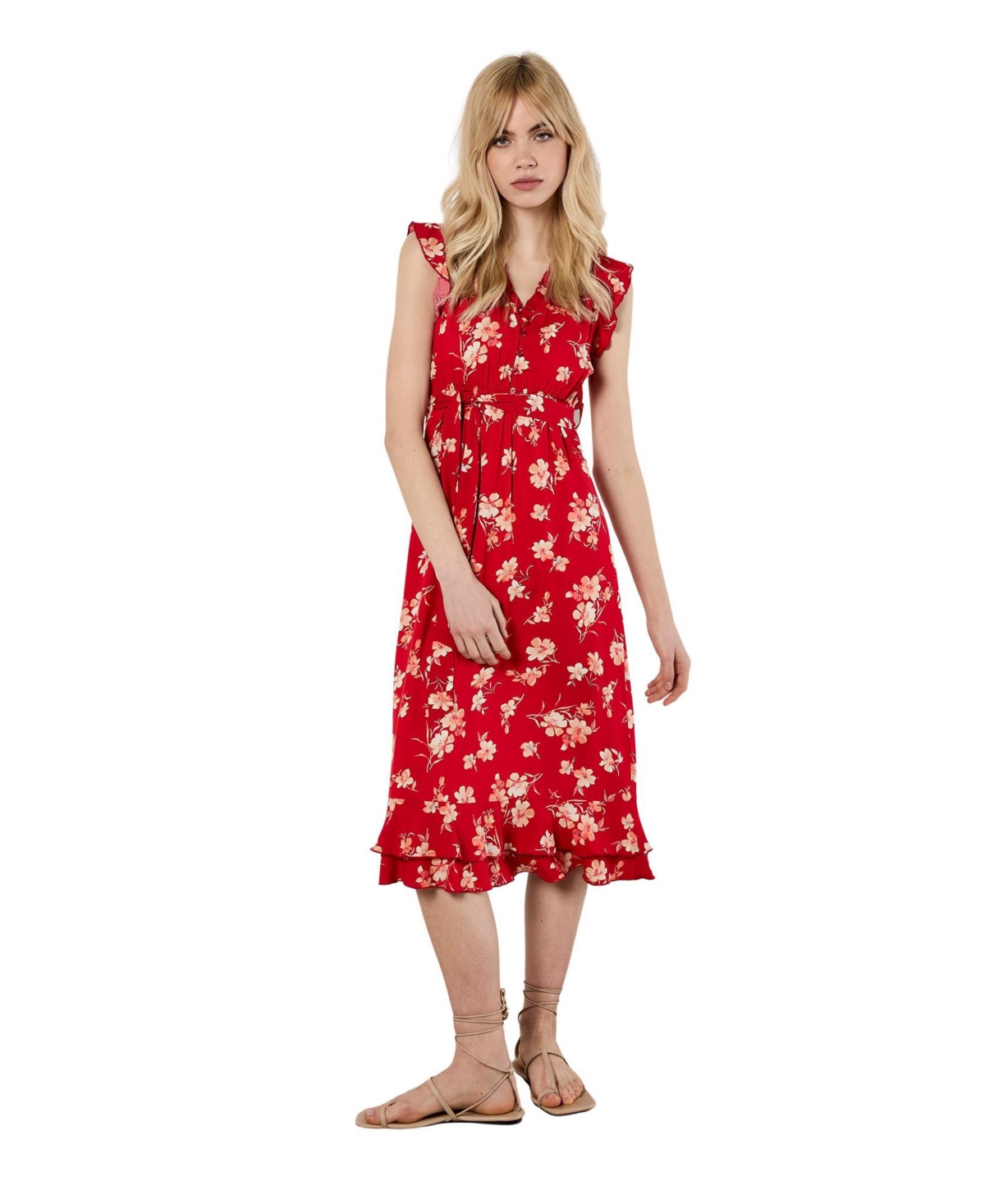 Click here for Apricot Womens Rock Cress Floral Ditsy Midi Dress... prices