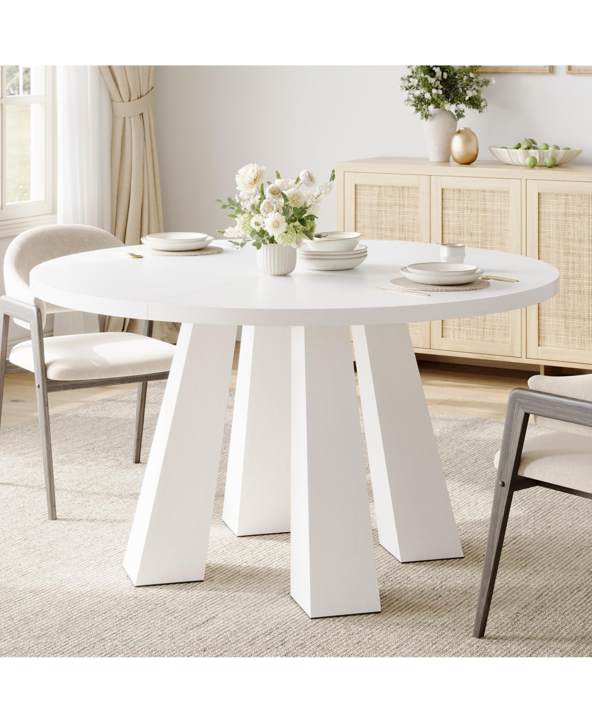 Click here for Gaomon Round Dining Room Table for 4-6  47 Wood Ki... prices