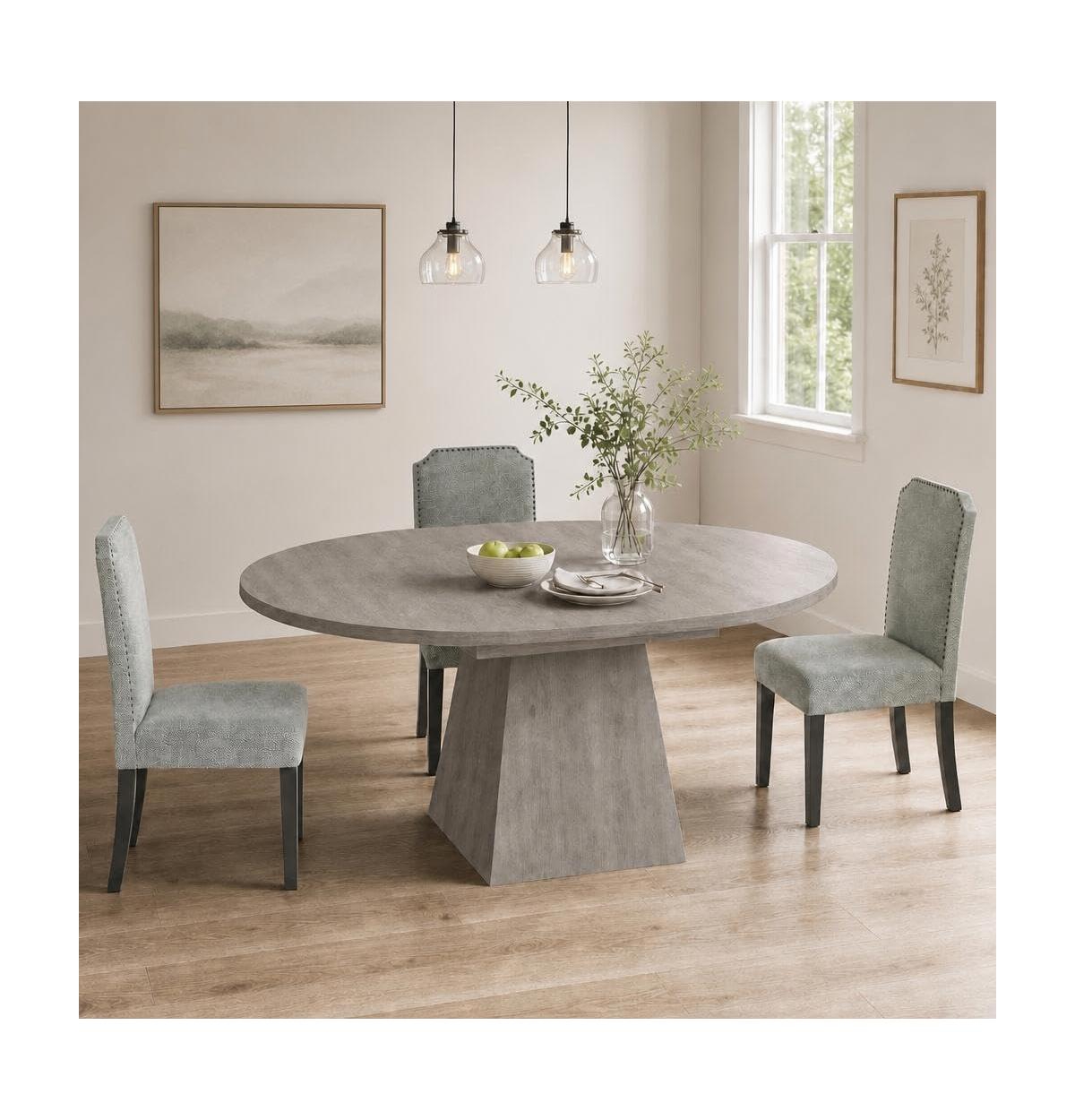 Click here for homfan 47-63 Extendable Round Dining Table for 4-6... prices