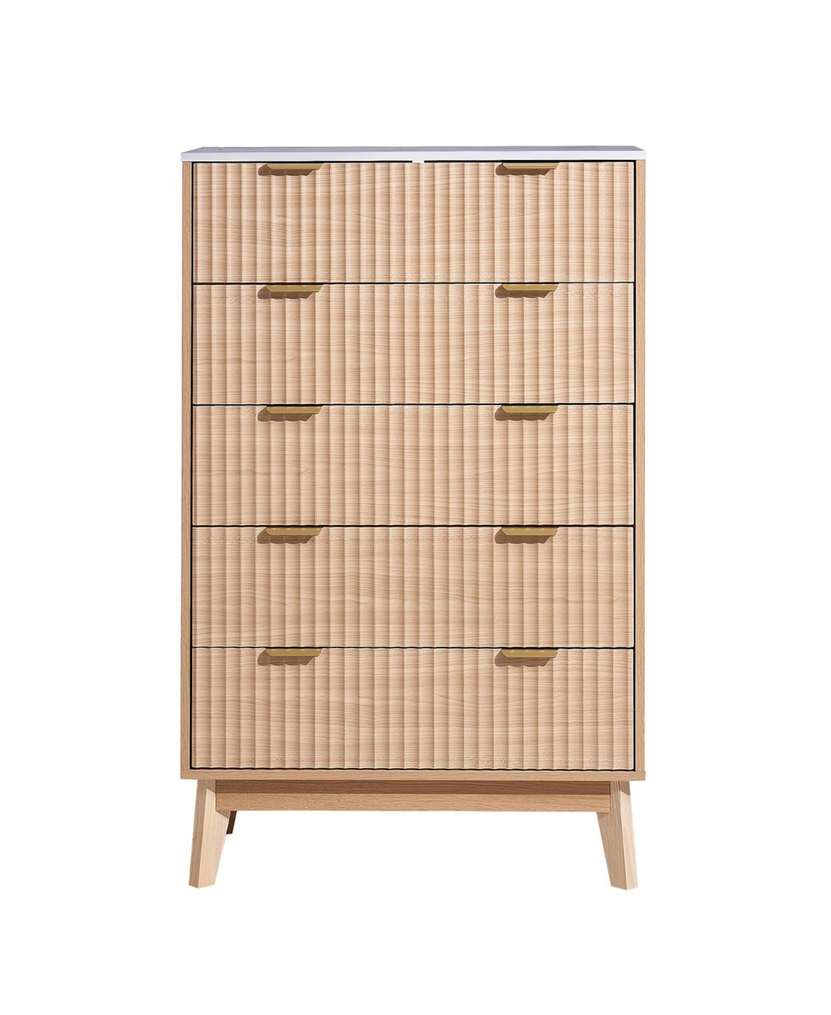 Click here for Slickblue 5 Drawer Fluted Dresser with Storage for... prices