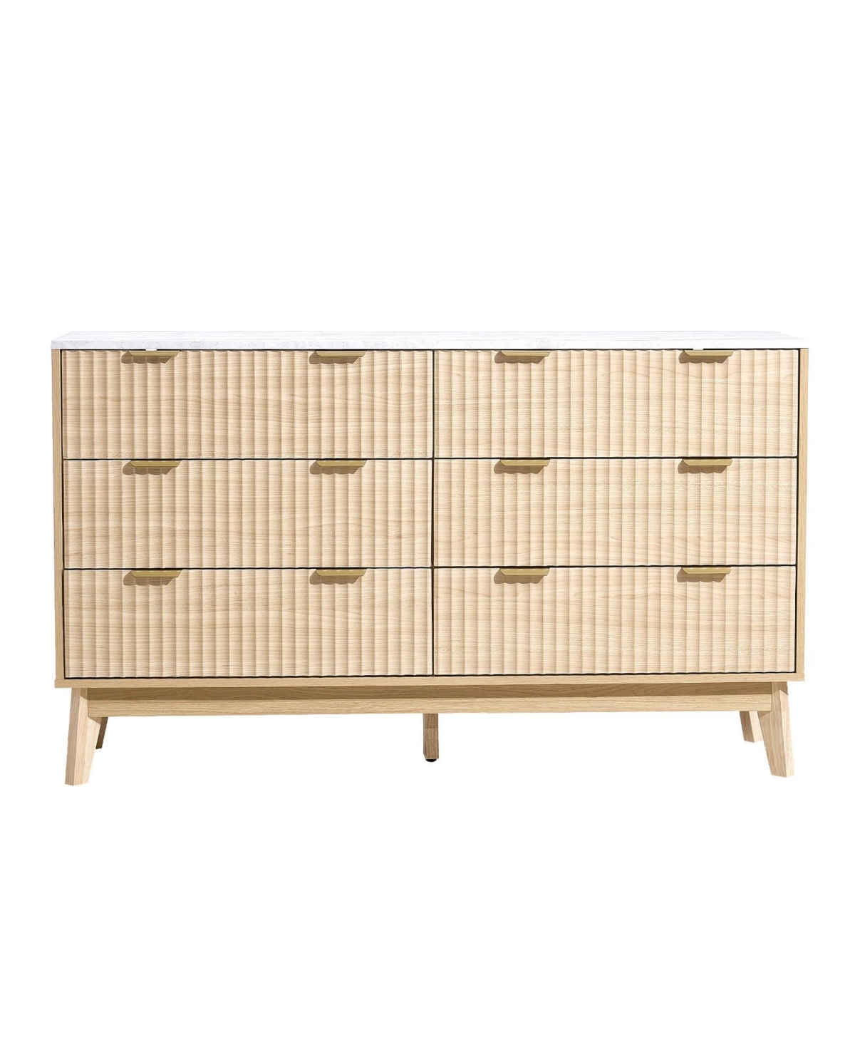 Click here for Slickblue 6 Drawer Fluted Dresser Chest for Bedroo... prices