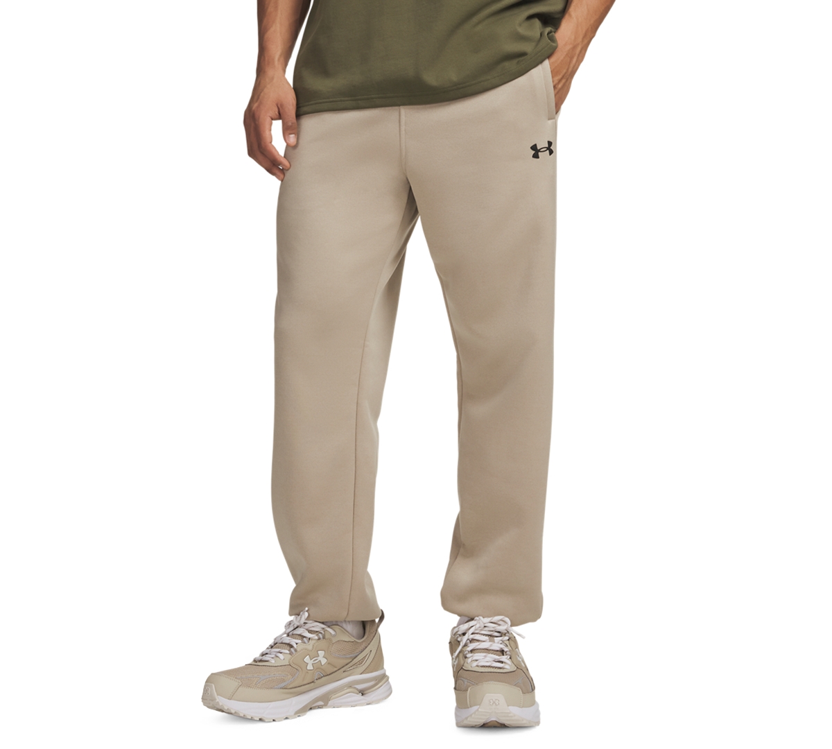 Click here for Under Armour Mens Fleece Joggers - City Khaki/Blac... prices
