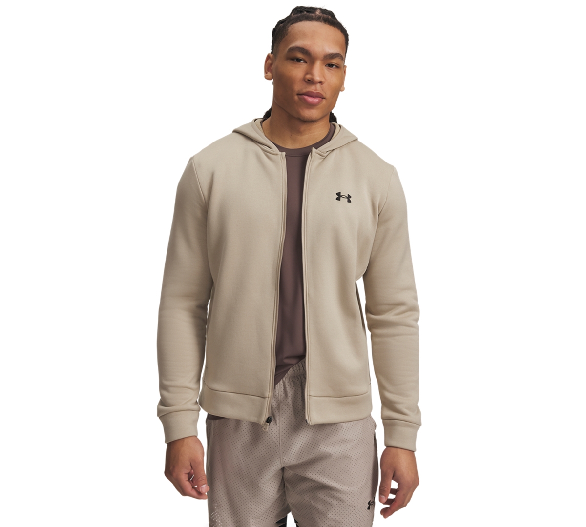 Click here for Under Armour Mens Fleece Hoodie - City Khaki / Bla... prices