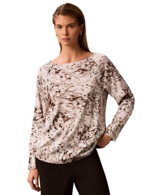 Click here for Calvin Klein Womens Boat Neck Button Front Long Ra... prices