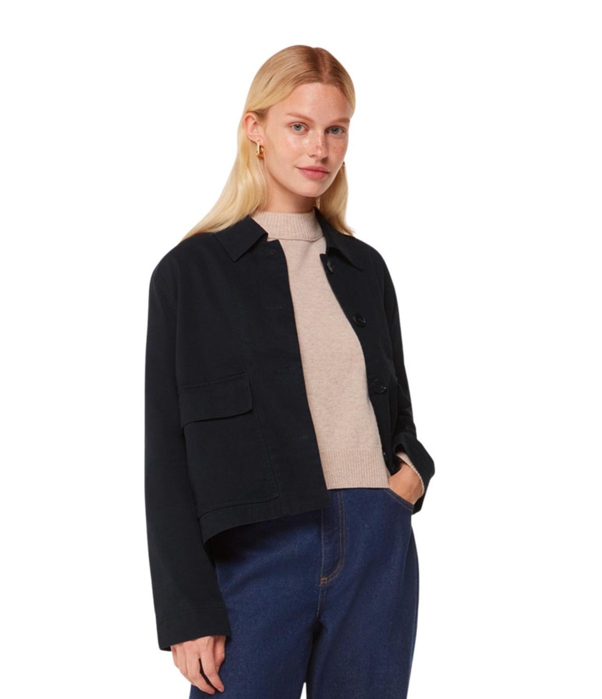 Click here for Whistles Womens Marie Casual Jacket - Washed black prices