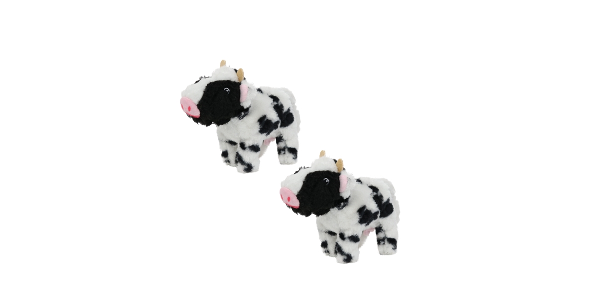 Click here for Mighty Jr Farm Cow 2 Pack   Durable Plush Squeaky... prices