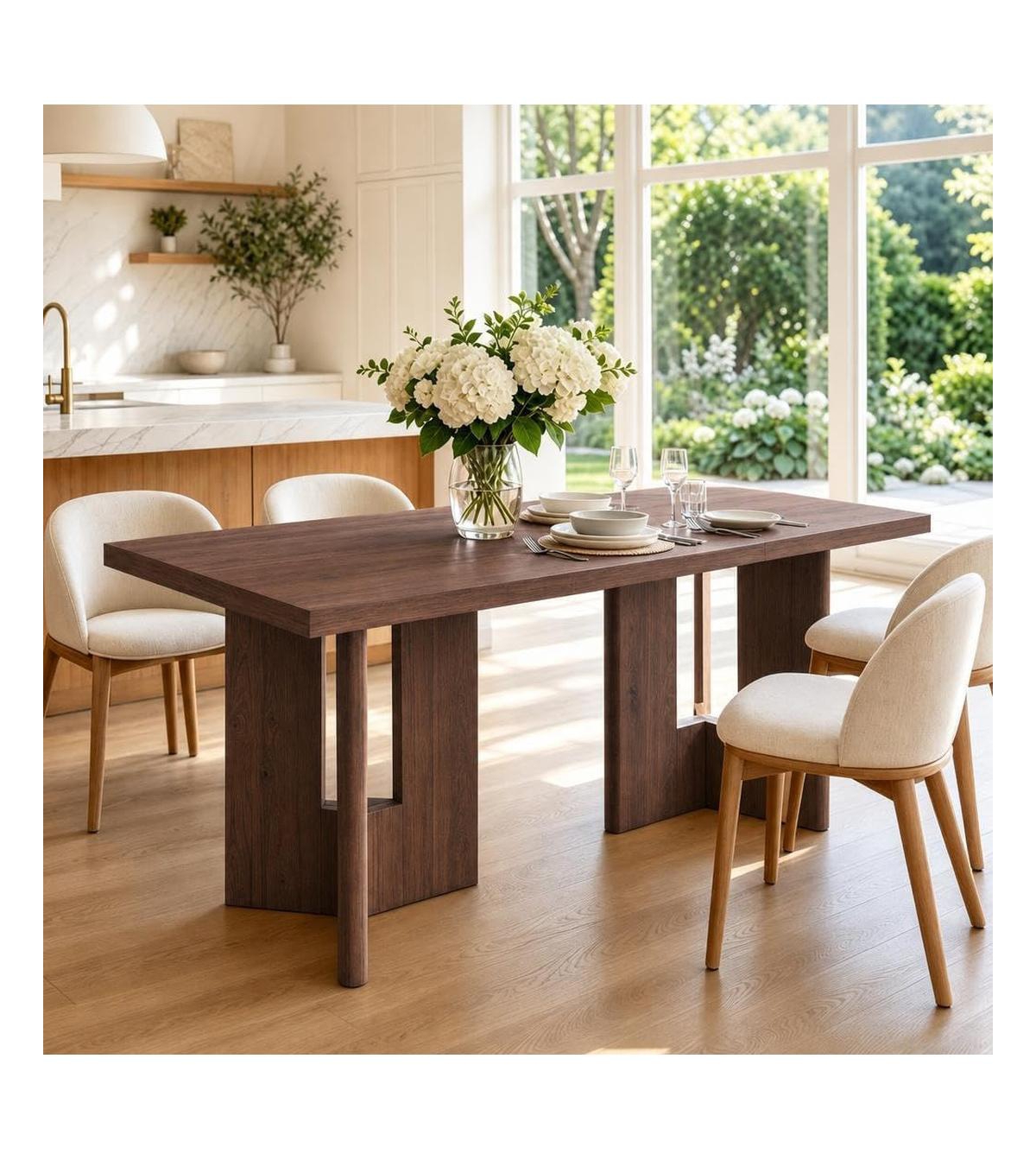Click here for Gaomon 77 Rectangular Dining Table with Slab Panel... prices