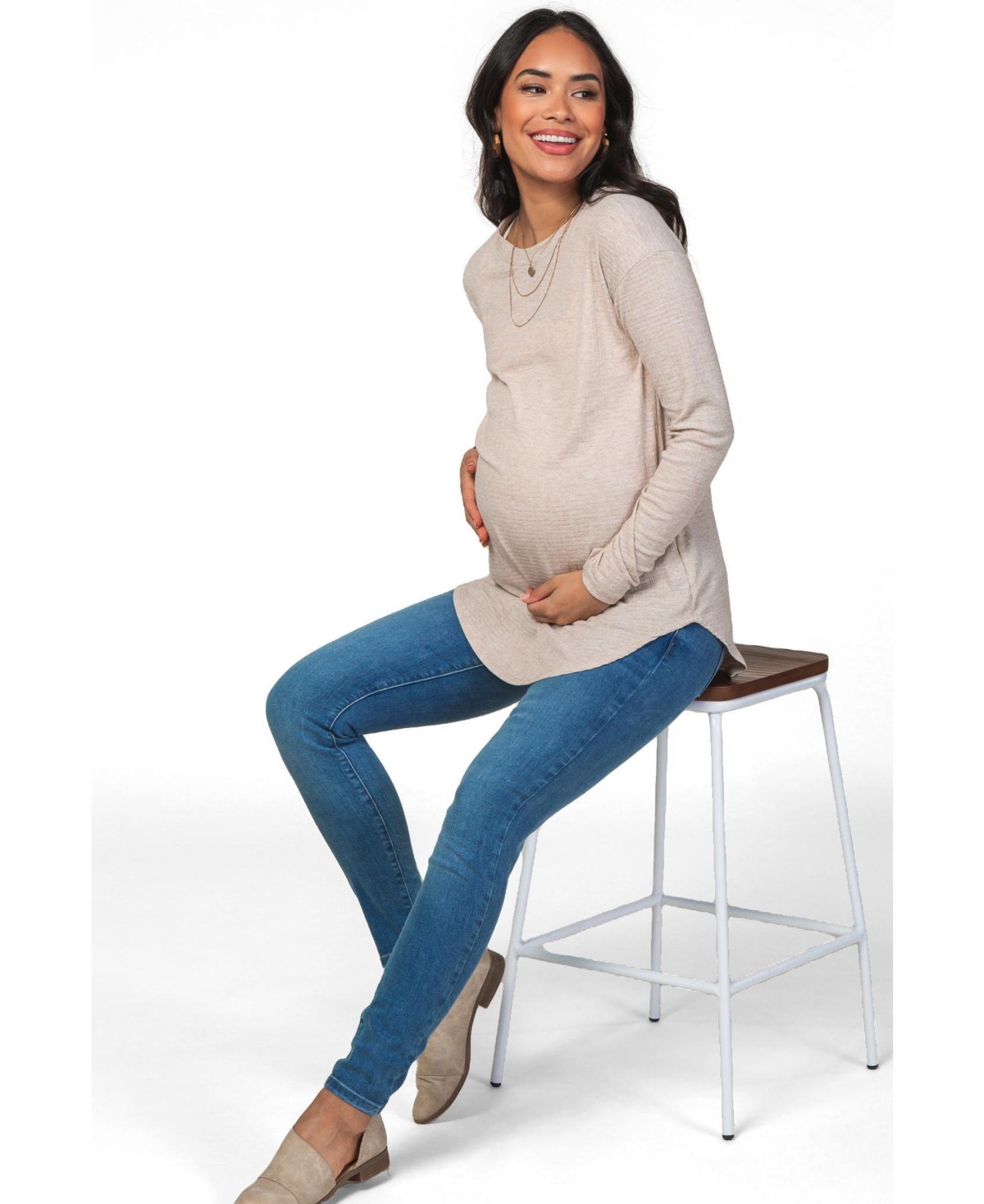 Click here for Pinkblush Maternity Black Long Sleeve Round Hem Te... prices