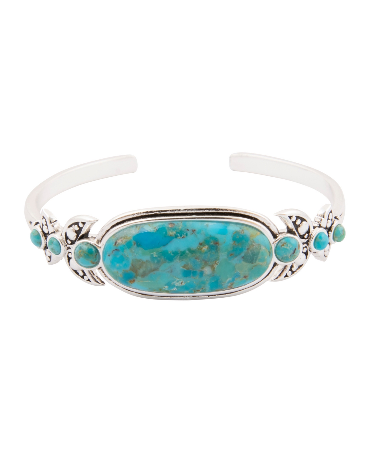 Click here for Barse Emile Blue Turquoise Silver Cuff Bracelet -... prices