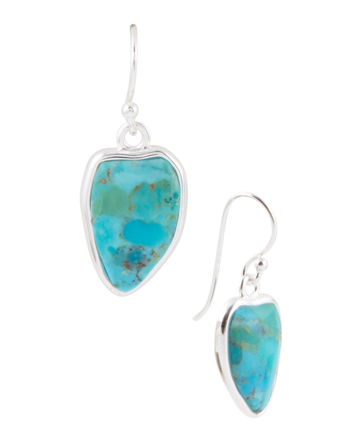 Click here for Barse Blue Turquoise and Silver Drop Earrings - Si... prices