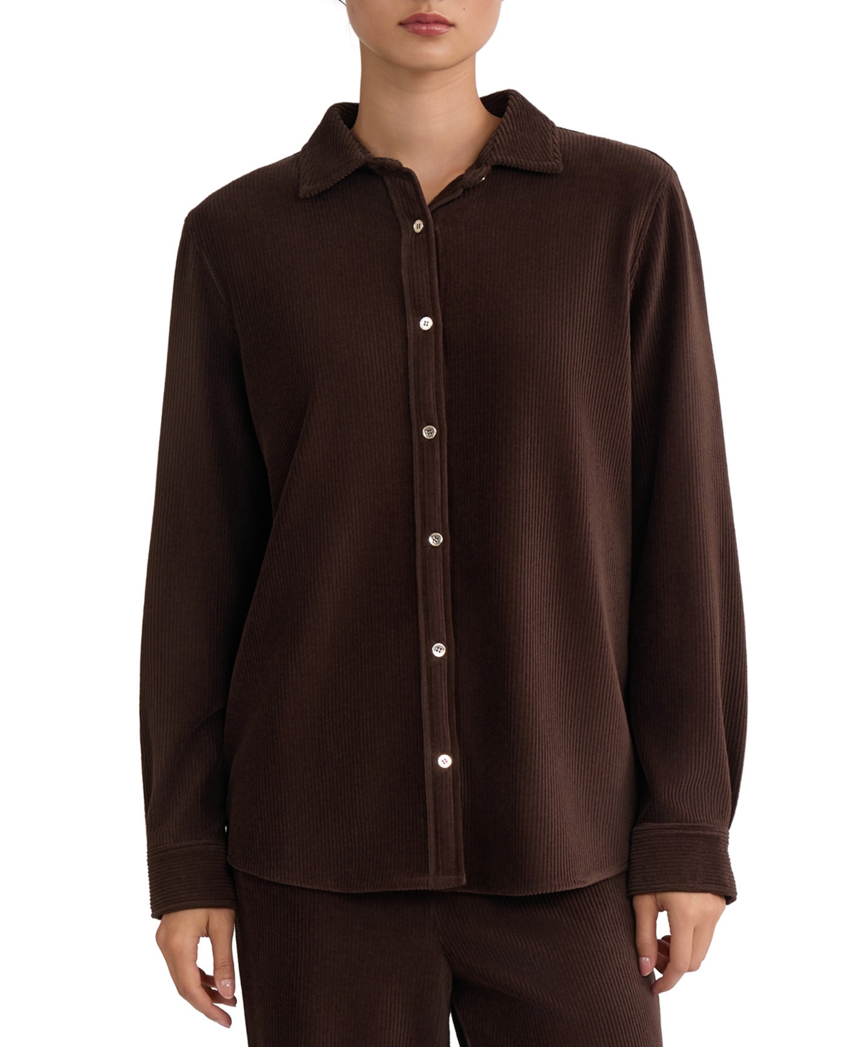 Click here for Jones New York Petite Corduroy Button-Up Collared... prices