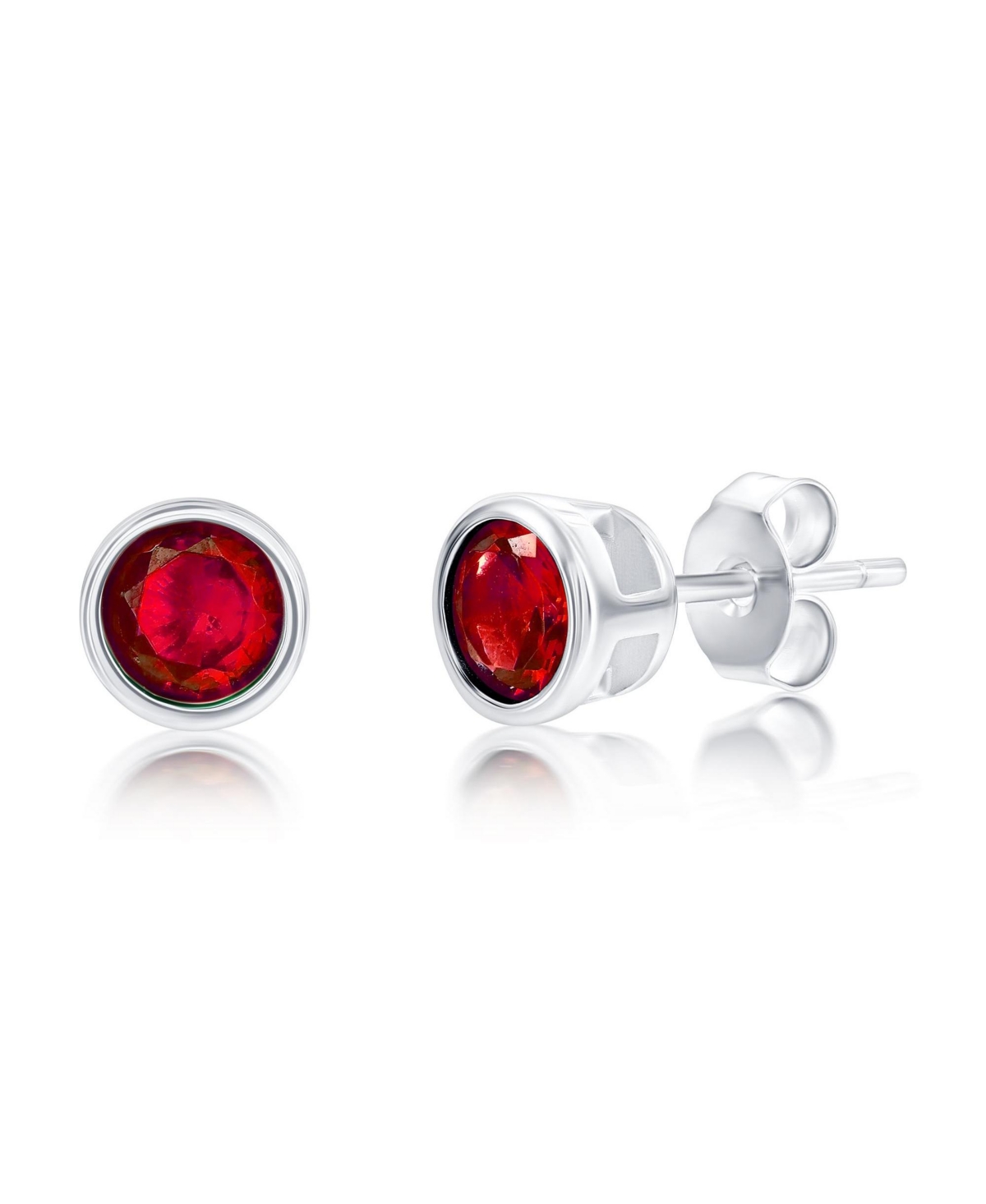 Click here for Simona Sterling Silver  6mm Bezel-Set Cz Stud Earr... prices