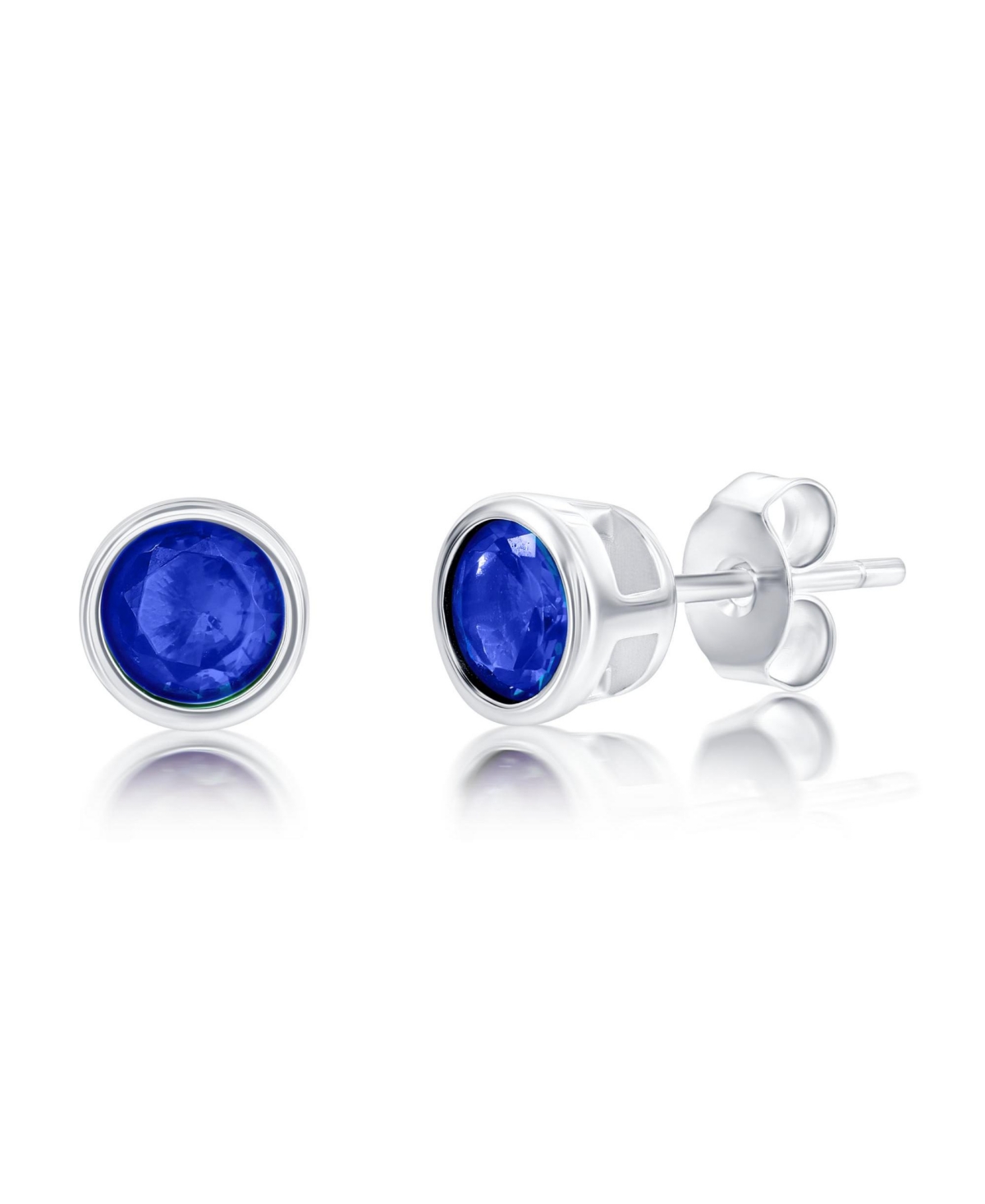 Click here for Simona Sterling Silver  6mm Bezel-Set Cz Stud Earr... prices
