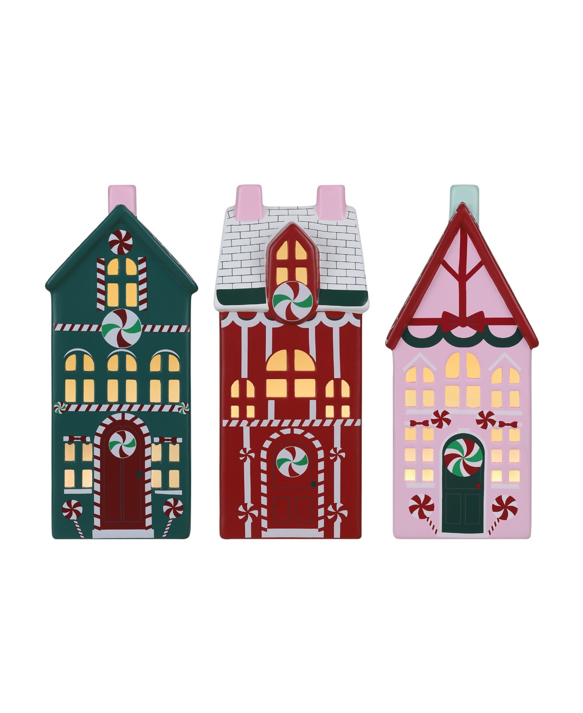 Click here for Mr. Christmas Ceramic Illuminated Flat Houses  Set... prices