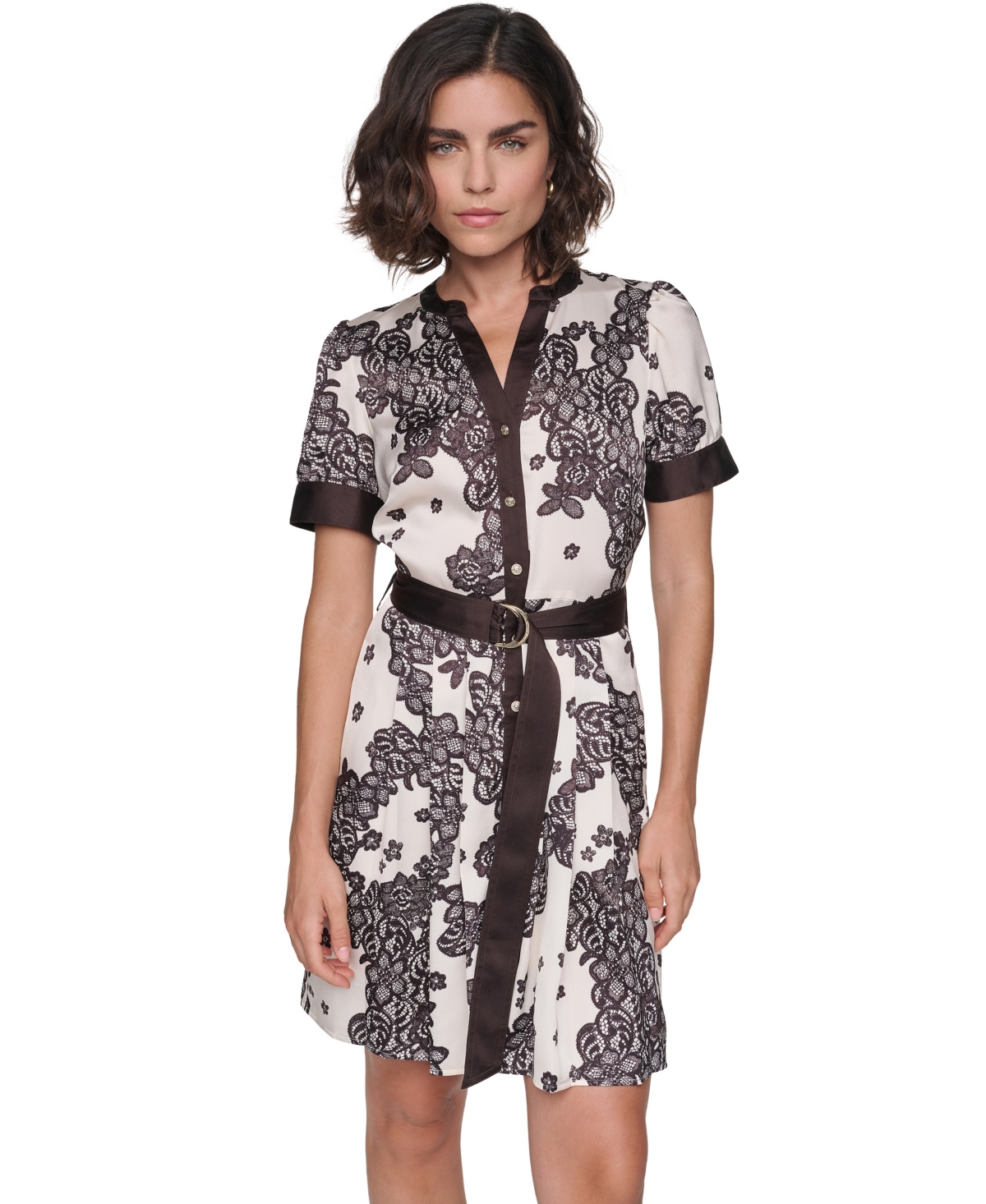 Click here for Karl Lagerfeld Paris Petite Print Satin Floral-Pri... prices