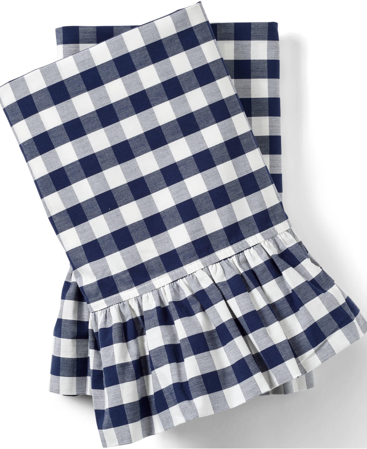 Click here for Lands End Ruffle Pillowcases - Deep sea navy gingh... prices