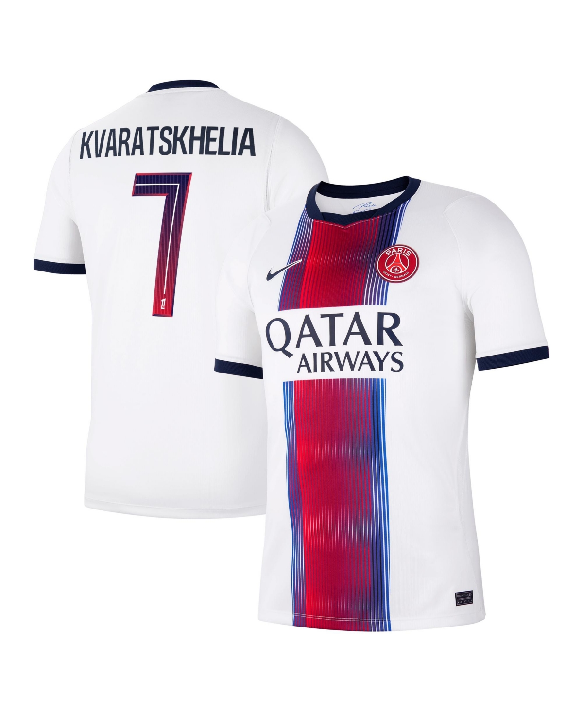Click here for Nike Mens Khvicha Kvaratskhelia White Paris Saint-... prices