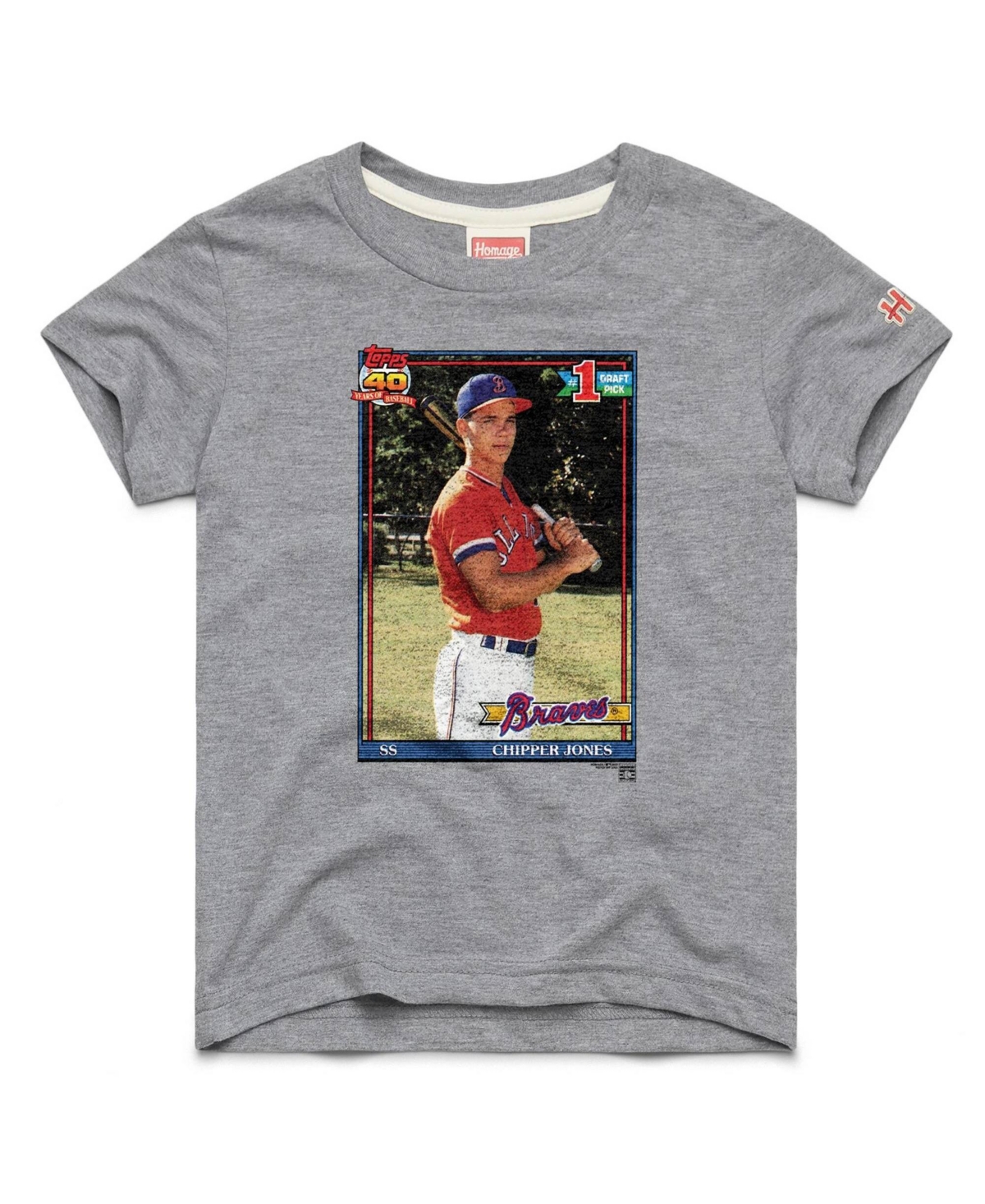 Click here for Homage Big Boys and Girls Chipper Jones Gray Atlan... prices