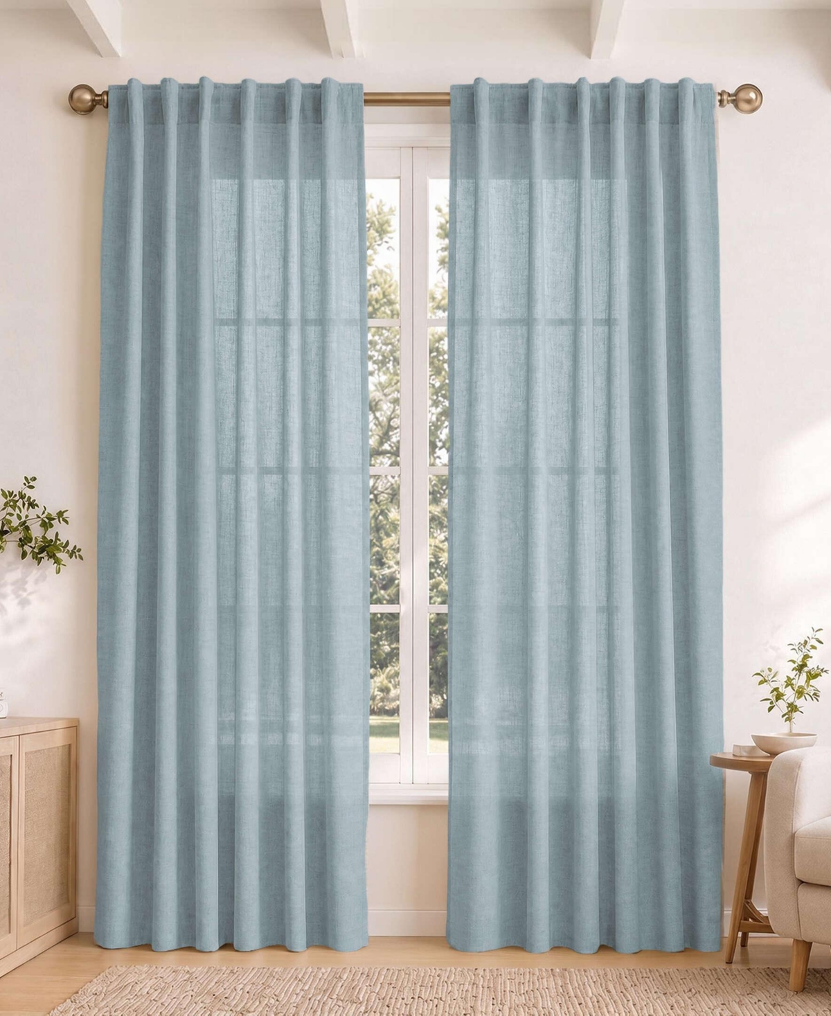 Click here for Awesome Home Linen Blend Light Filtering Curtains... prices