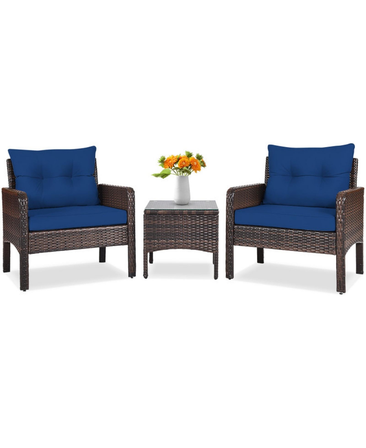 Click here for Gouun Outdoor Patio Rattan Conversation Set with S... prices