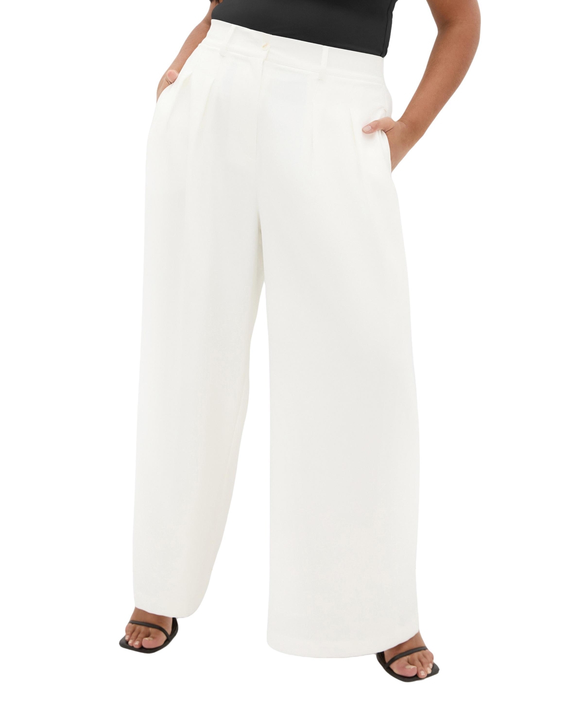 Click here for City Chic Plus Size Abbie Fully Lined Wide Leg Pan... prices