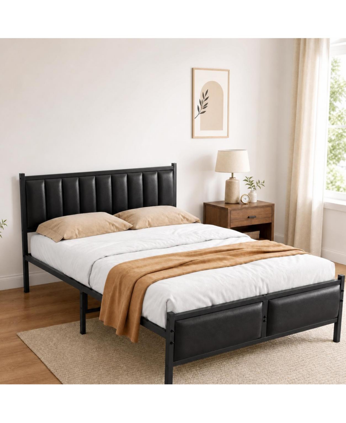 Click here for homfan Full Size Upholstered Platform Bed Frame wi... prices