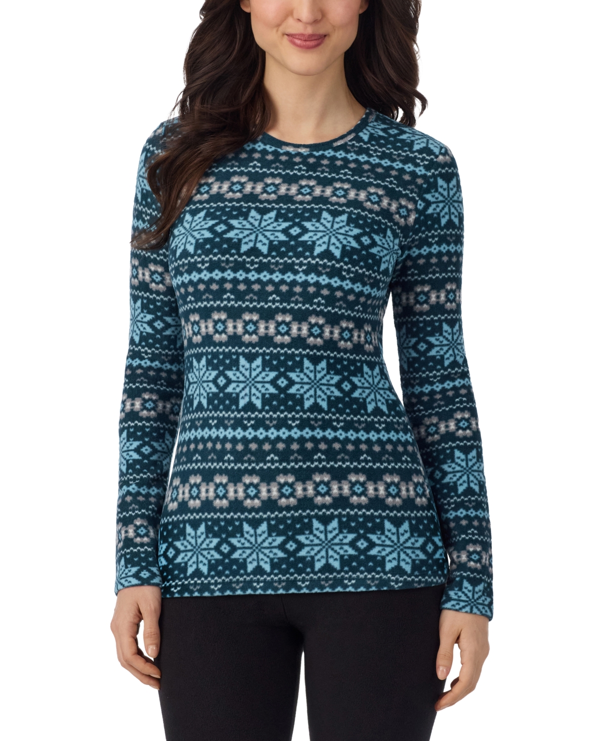 Click here for Cuddl Duds Womens Fleecewear Stretch Long-Sleeve C... prices