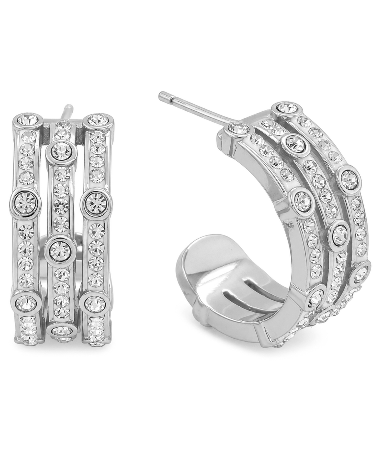Click here for And Now This Crystal Stones Hoop Earrings - Silver prices