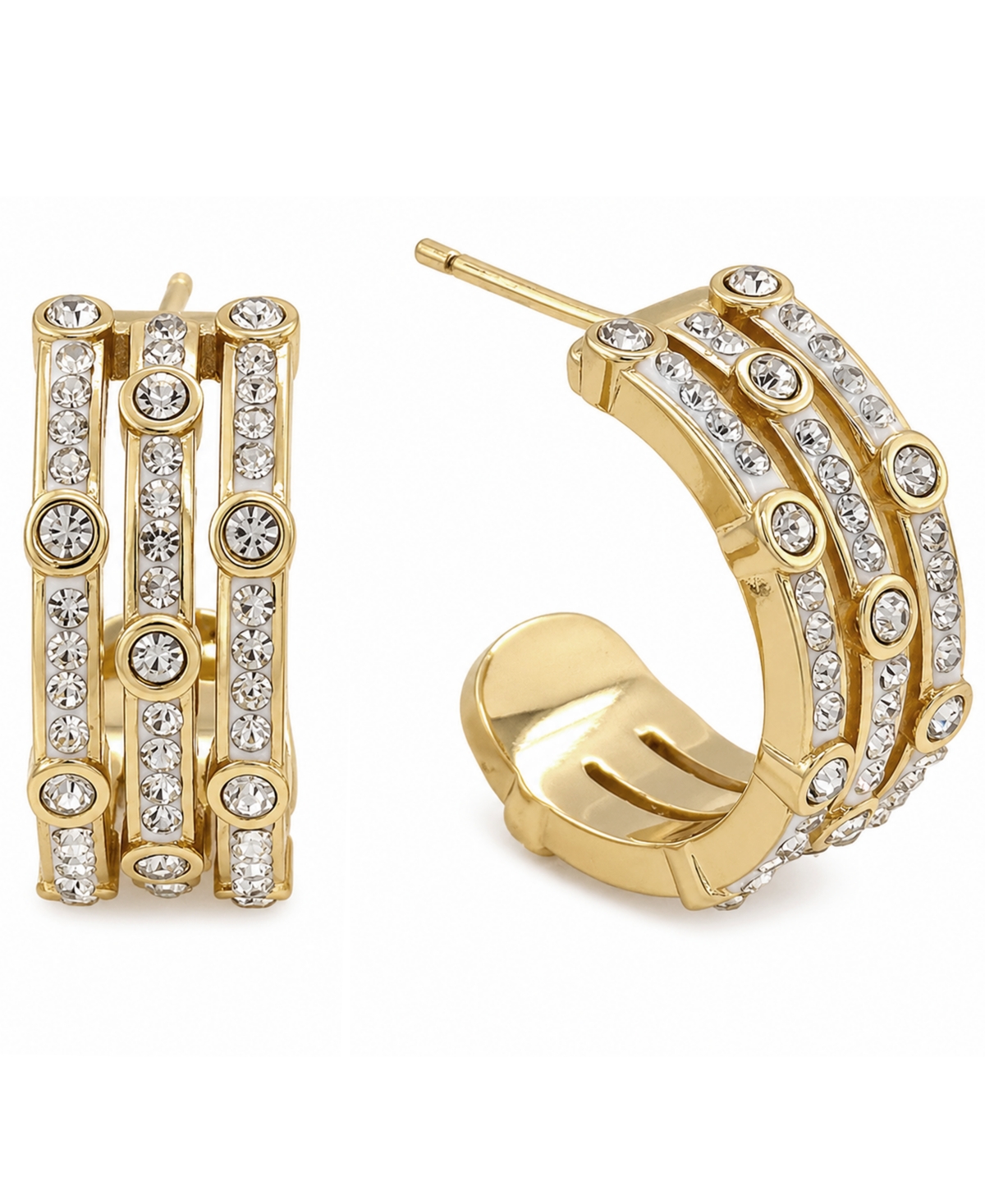 Click here for And Now This Crystal Stones Hoop Earrings - Gold prices
