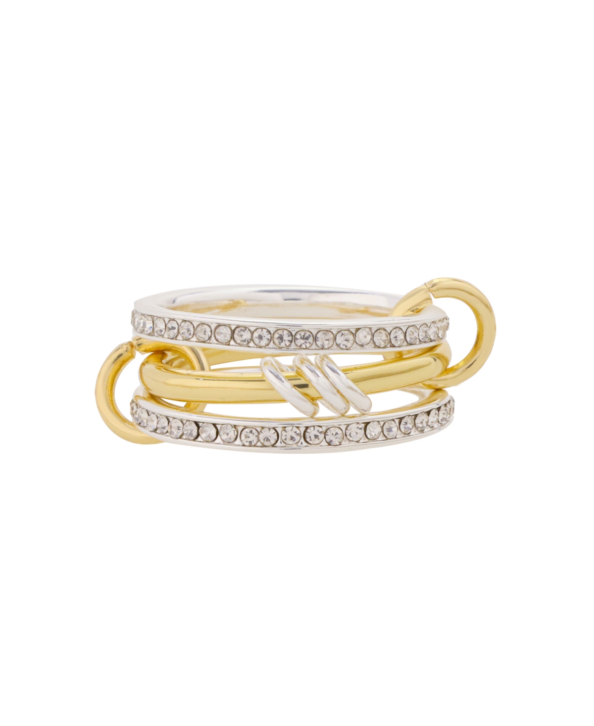 Click here for Unwritten Crystal Silver-Plated Trio Stacking Ring... prices