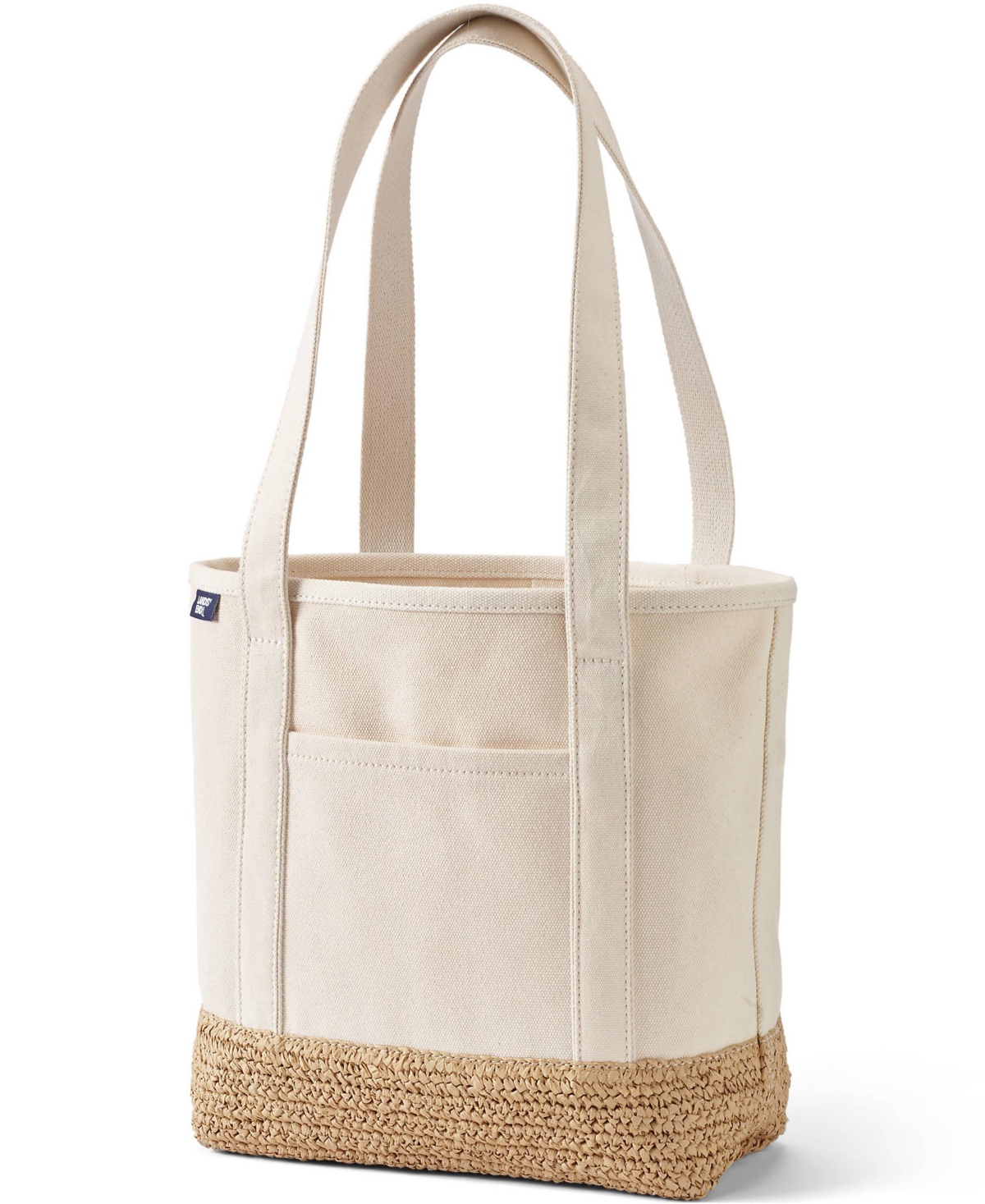 Click here for Lands End Medium Raffia Open Top Long Handle Canva... prices