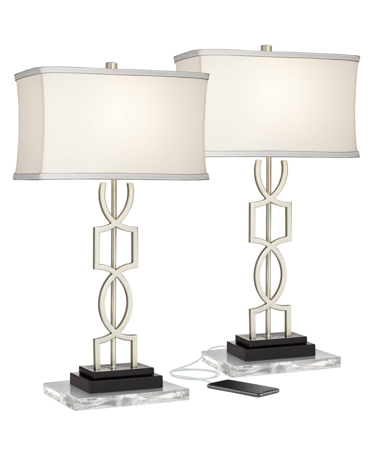 Click here for 360 Lighting Evan Modern Table Lamps Set of 2 with... prices