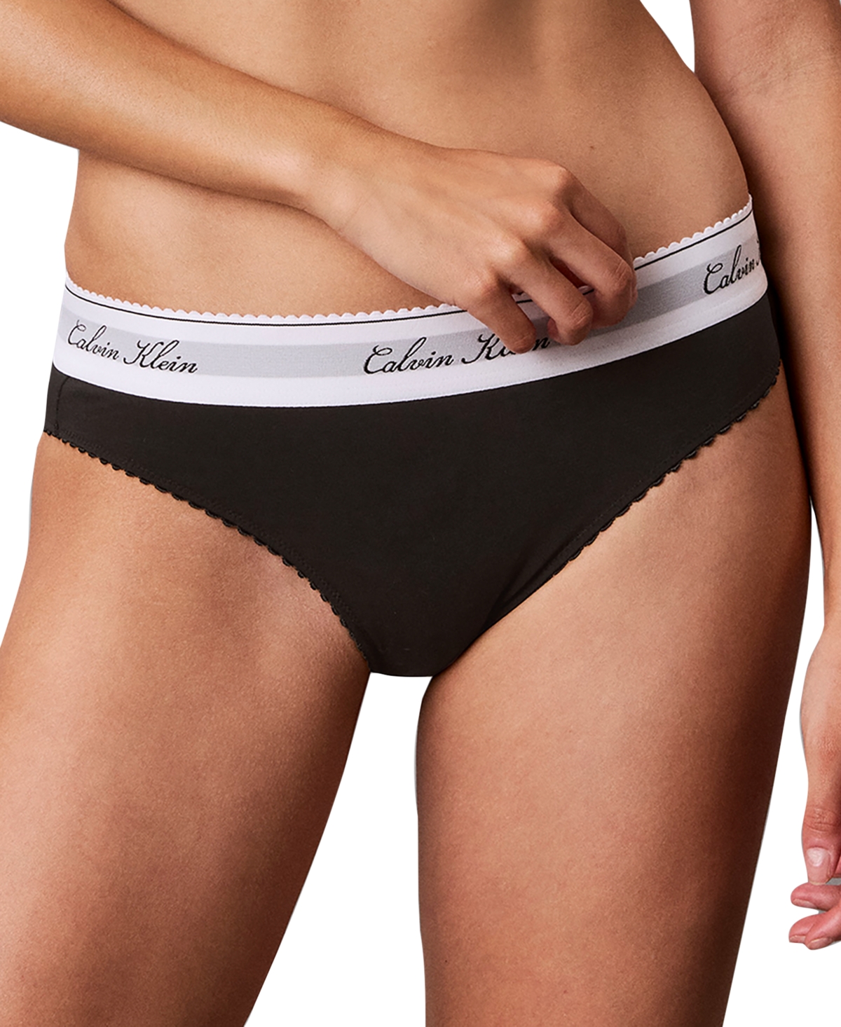 Click here for Calvin Klein Icon Cotton-Modal Blend Script Bikini... prices